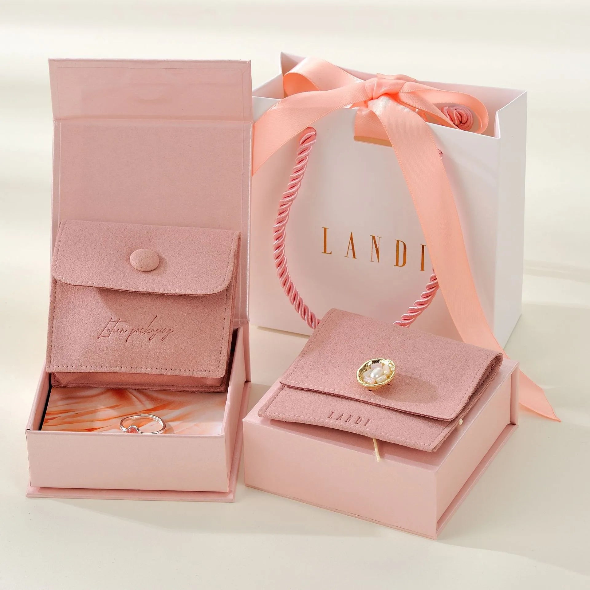 100 Sets Custom Logo Jewelry Packaging Combo – Starter Set with Jewelr ...